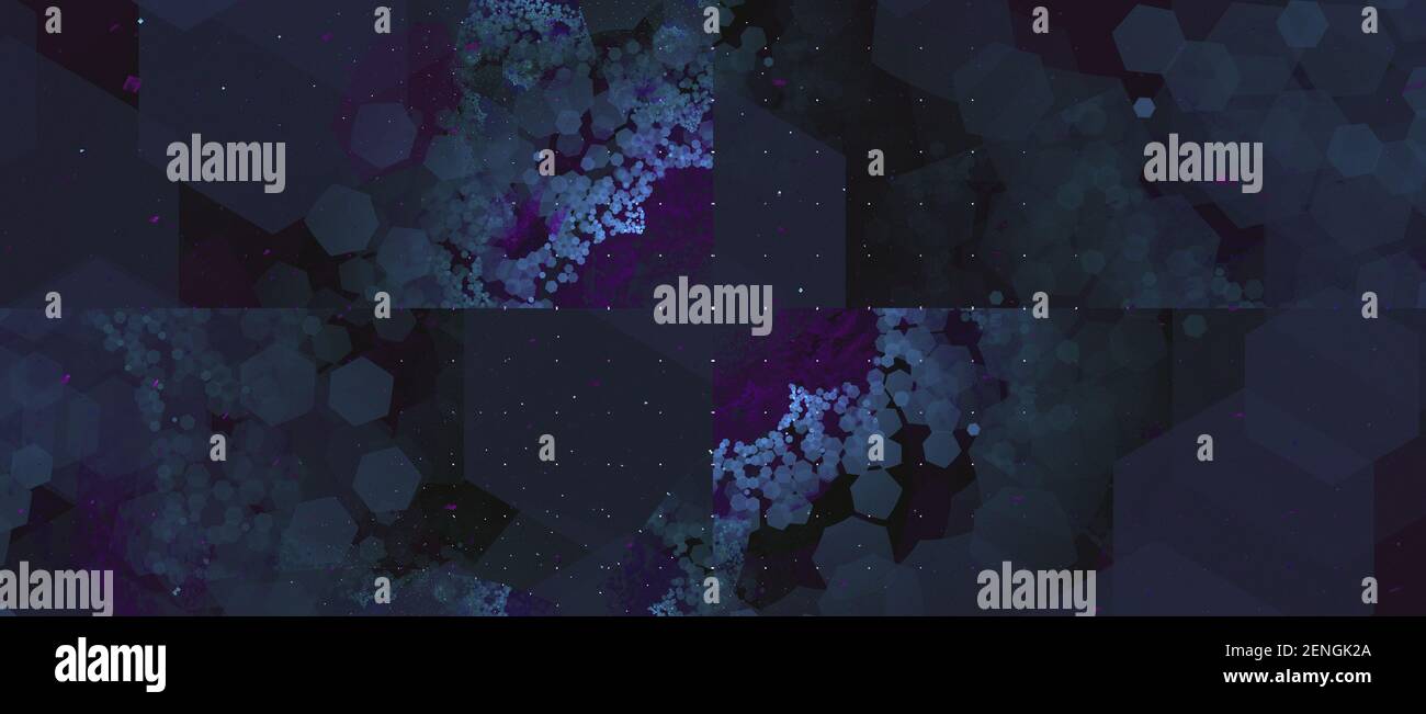 Horizontal image view fractal abstract background. Blue and violet ...