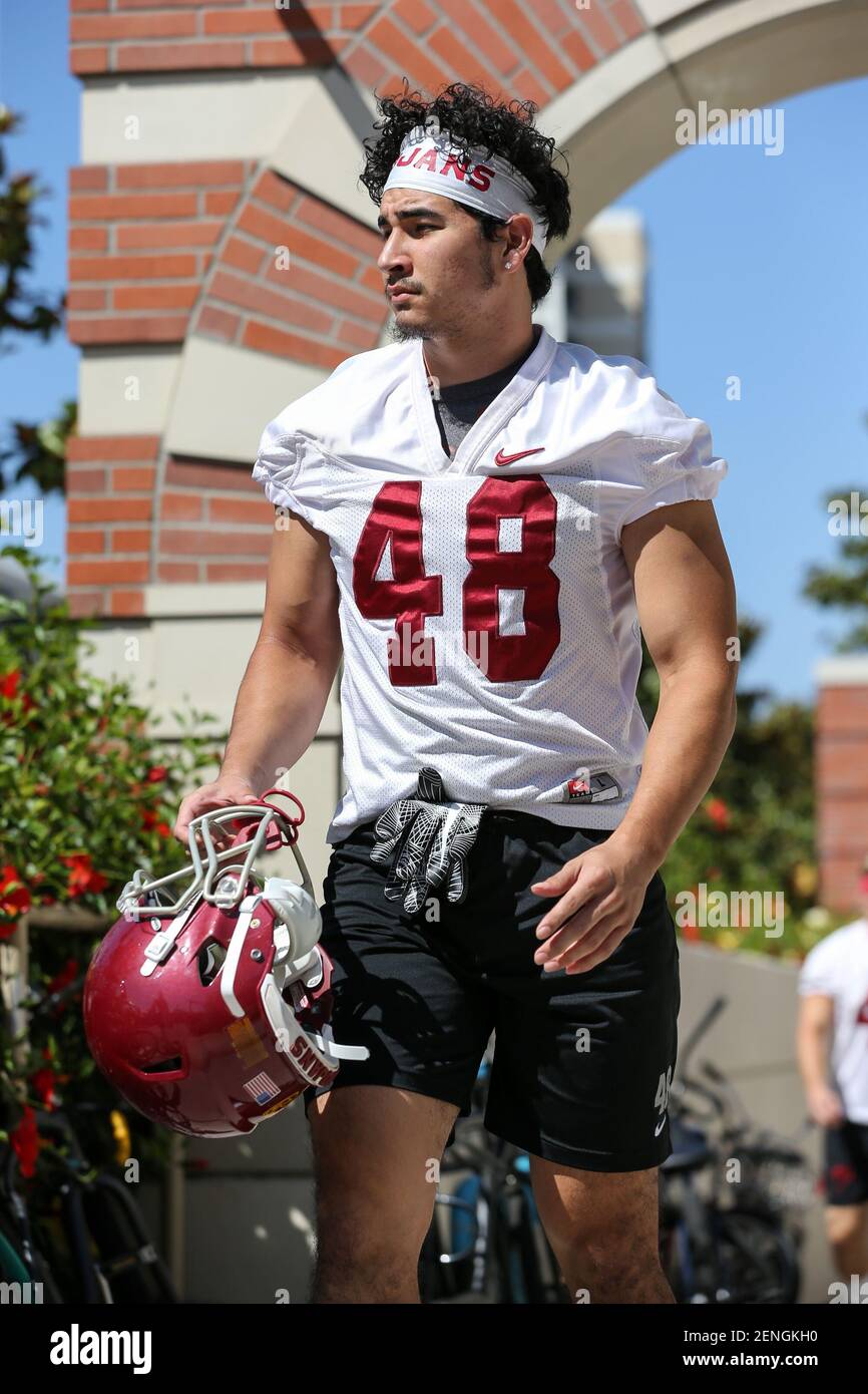 USC Trojans linebacker Peter Esparza (48) during USC Trojans practice ...