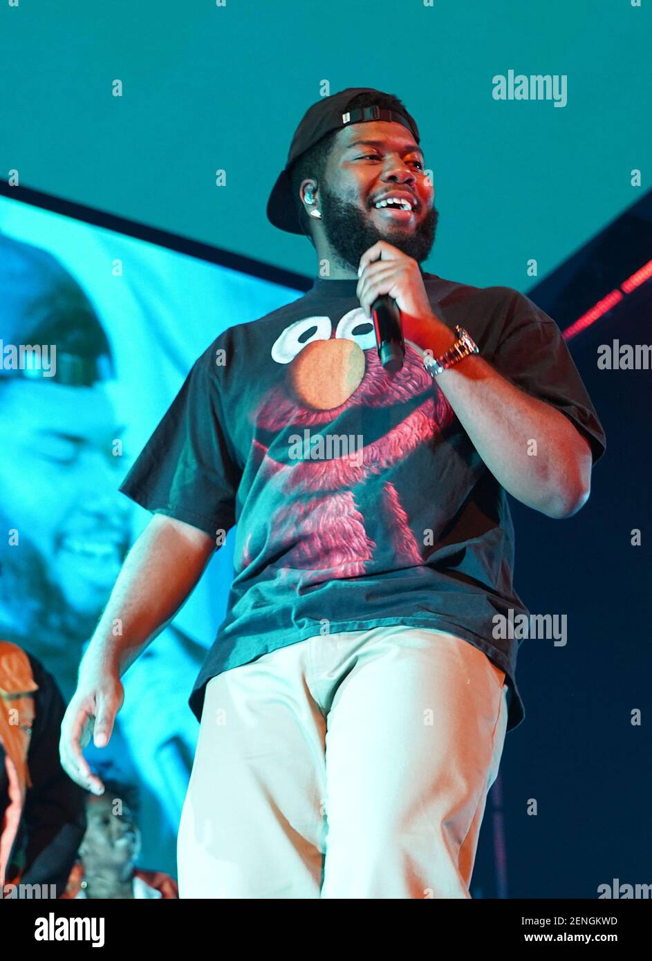 MIAMI, FL - AUG 17: Khalid performs at the American Airlines Arena on ...