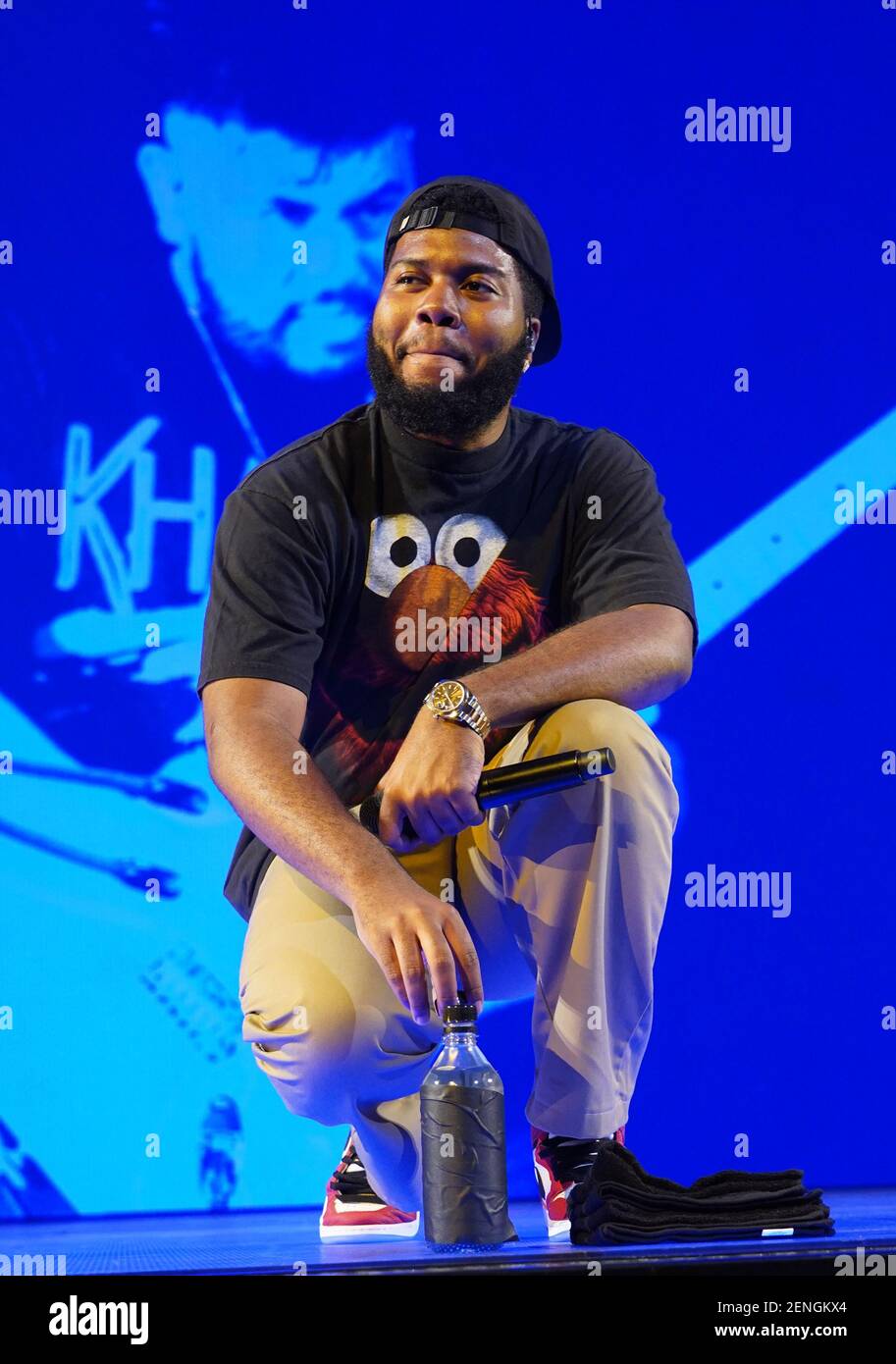 MIAMI, FL - AUG 17: Khalid performs at the American Airlines Arena on ...
