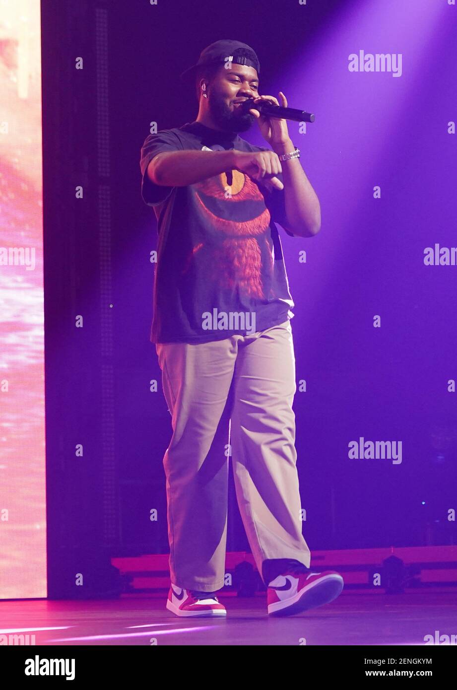 MIAMI, FL - AUG 17: Khalid performs at the American Airlines Arena on ...