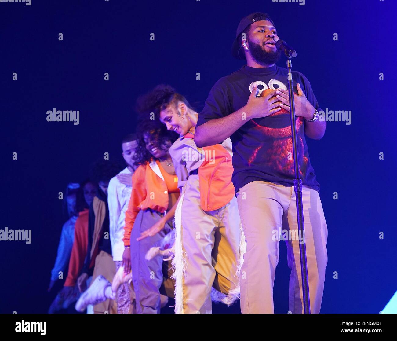 MIAMI, FL - AUG 17: Khalid performs at the American Airlines Arena on ...