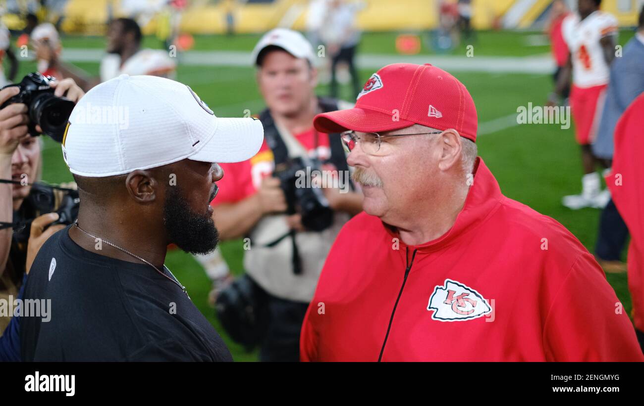 August 17th, 2019: Head coach Mike Tomlin, and Head coach Andy Reid ...