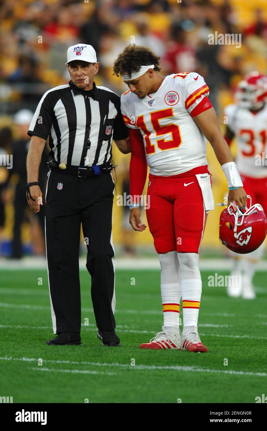 August 17th, 2019: Patrick Mahomes #15 during the Pittsburgh Steelers ...
