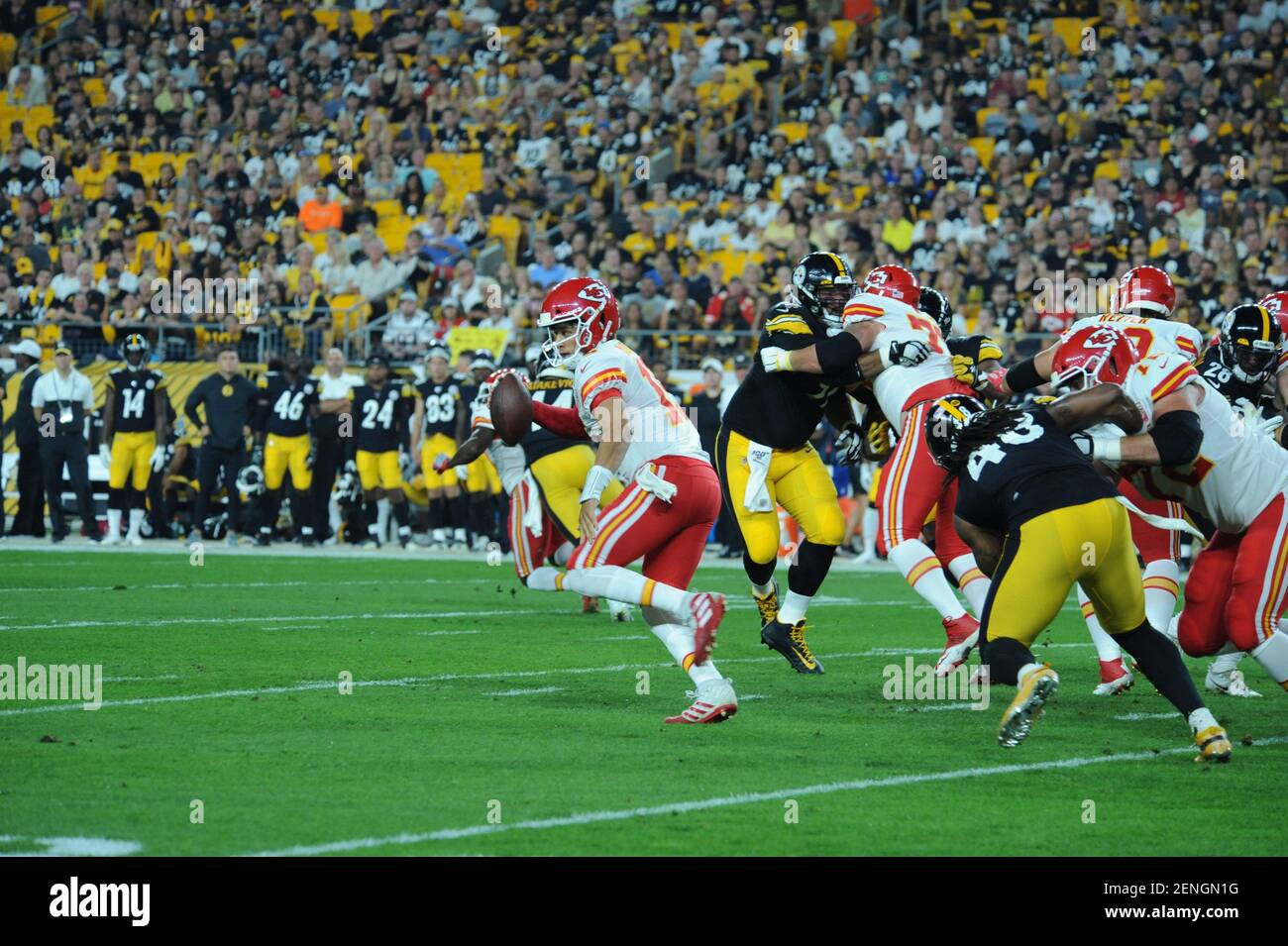 August 17th, 2019: Patrick Mahomes #15 during the Pittsburgh Steelers ...
