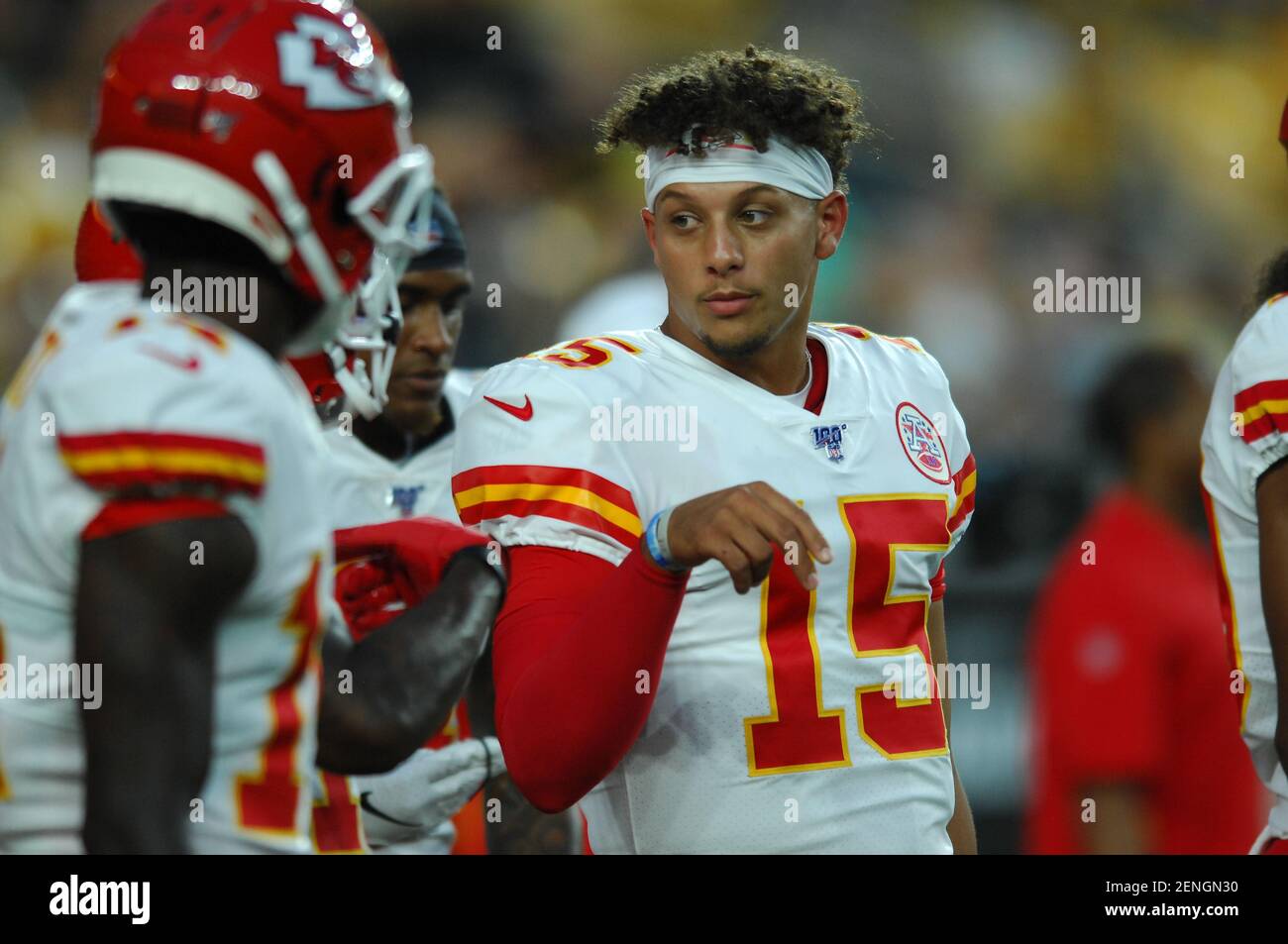 August 17th, 2019: Patrick Mahomes #15 during the Pittsburgh Steelers ...