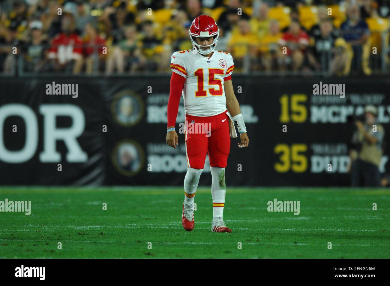 August 17th, 2019: Patrick Mahomes #15 during the Pittsburgh Steelers ...