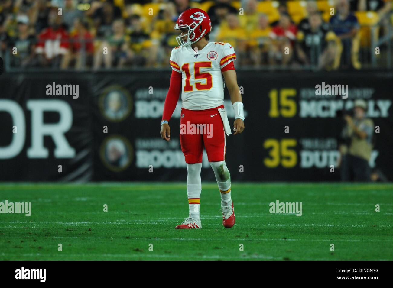 August 17th, 2019: Patrick Mahomes #15 during the Pittsburgh Steelers ...