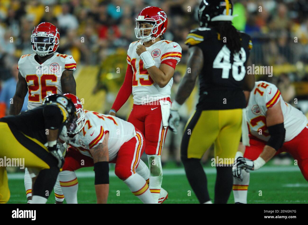 August 17th, 2019: Patrick Mahomes #15 during the Pittsburgh Steelers ...