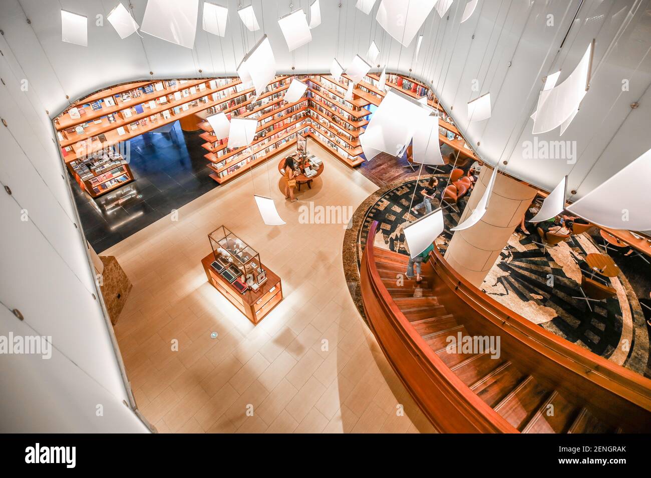 Picture of the birdview of the first floor from the spiral staircase in ...