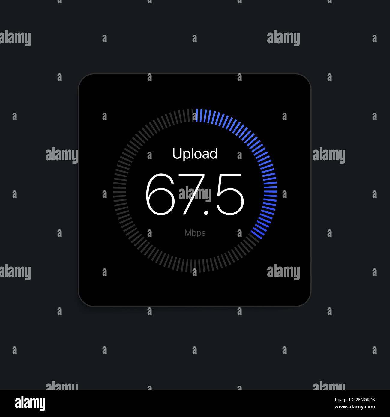 Uploading Speed Test UI Interface Concept. Vector illustration Stock ...