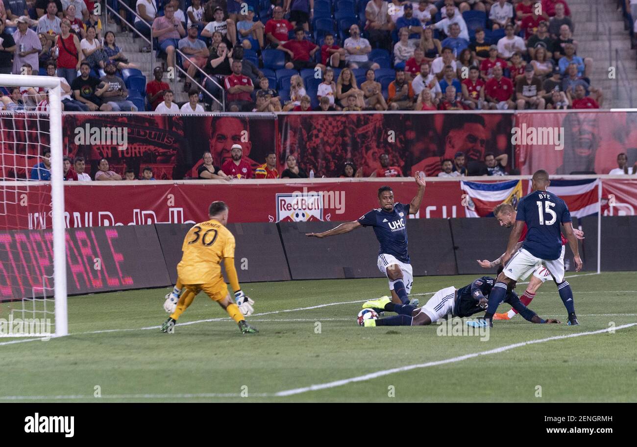 Daniel Royer (77) of Red Bulls shoots on goal during regular MLS game ...