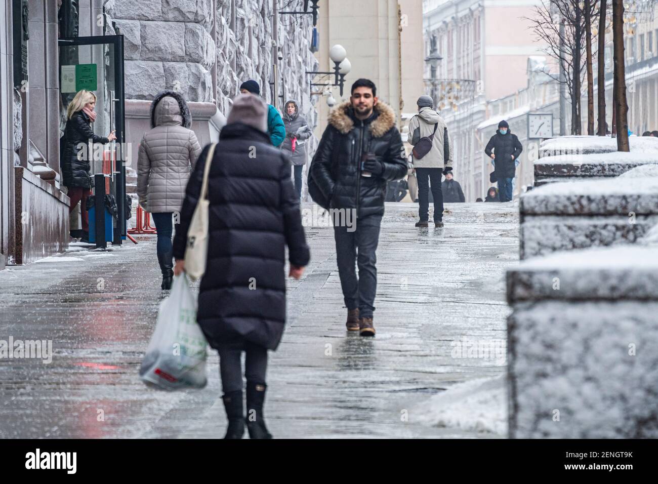 Russia, Moscow. People walk in a street Stock Photo - Alamy
