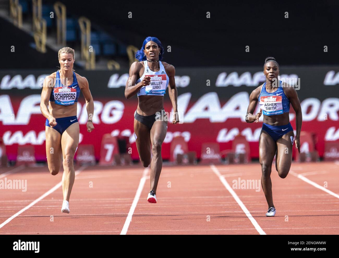 Dafne Schippers (NED) Shaunae Miller-Uibo (BAH) and Dina Asher-Smith ...