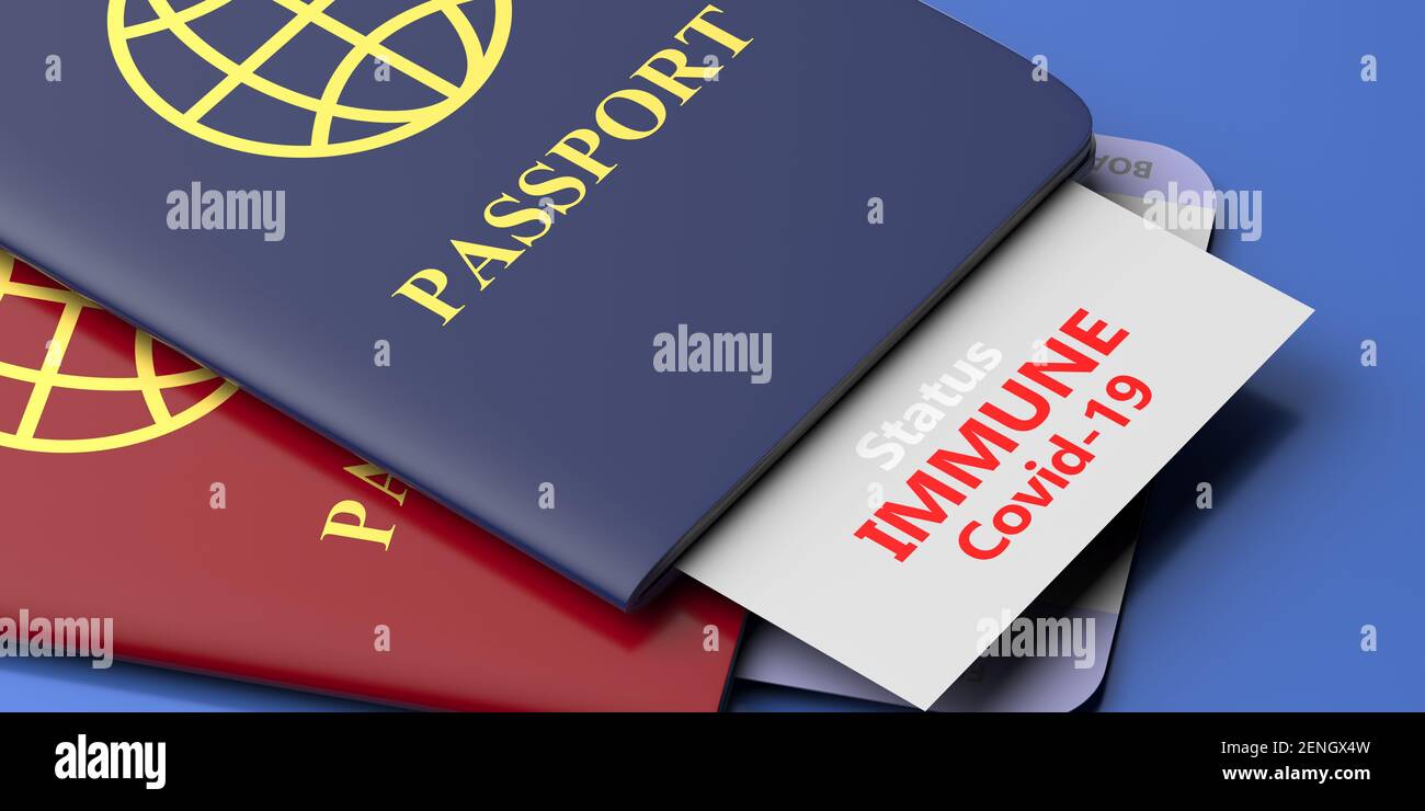 Coronavirus immunity passports, immune covid19 status card tourist, red ...