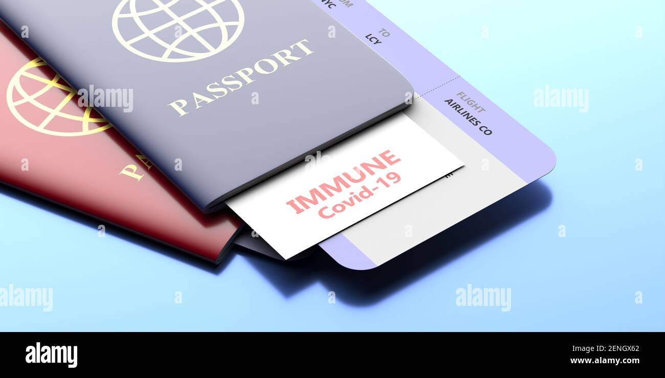 Immune covid19 travel documents. Coronavirus immunity red and blue ...