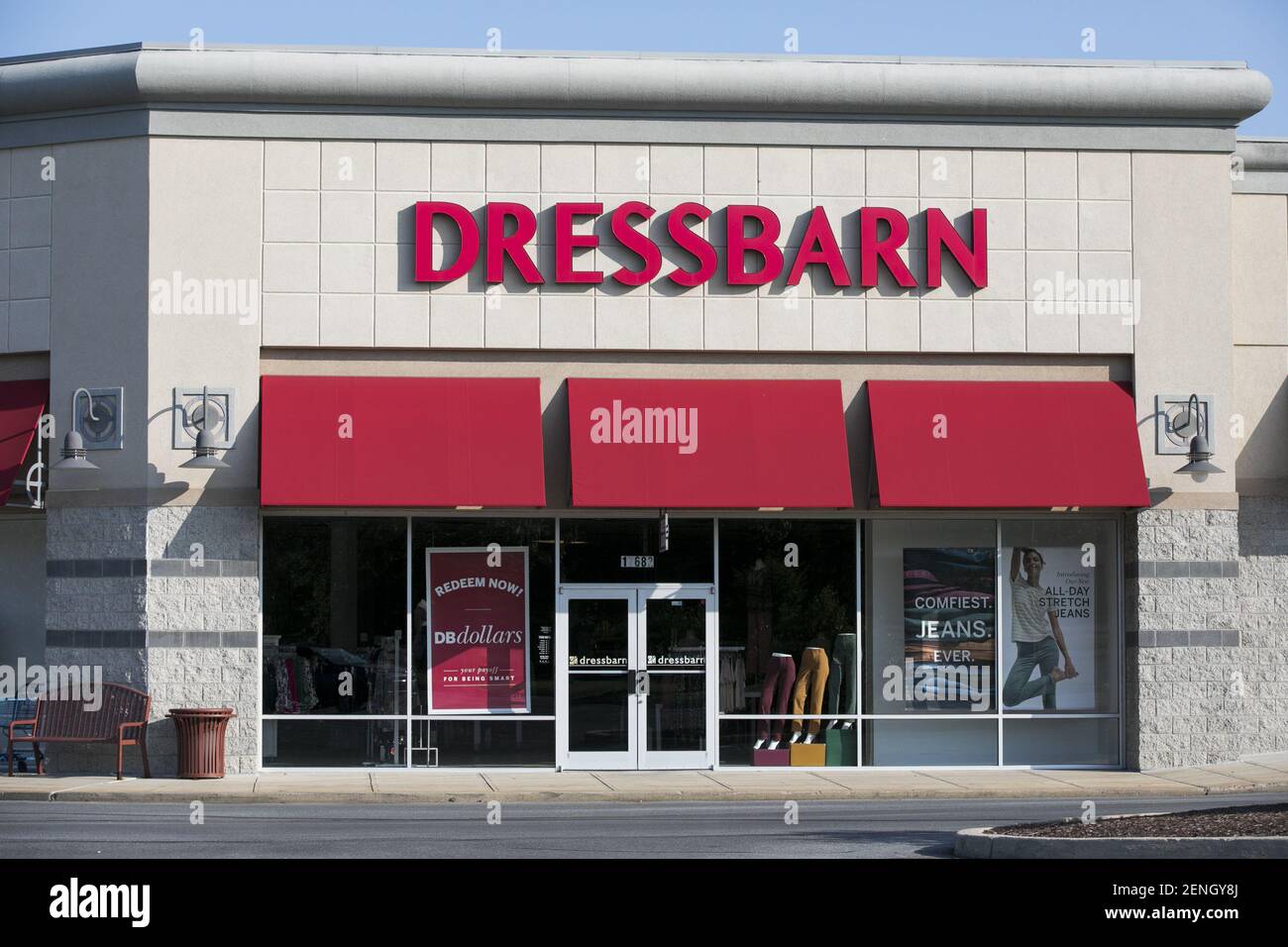 A logo sign outside of a Dressbarn retail store location in Hagerstown ...