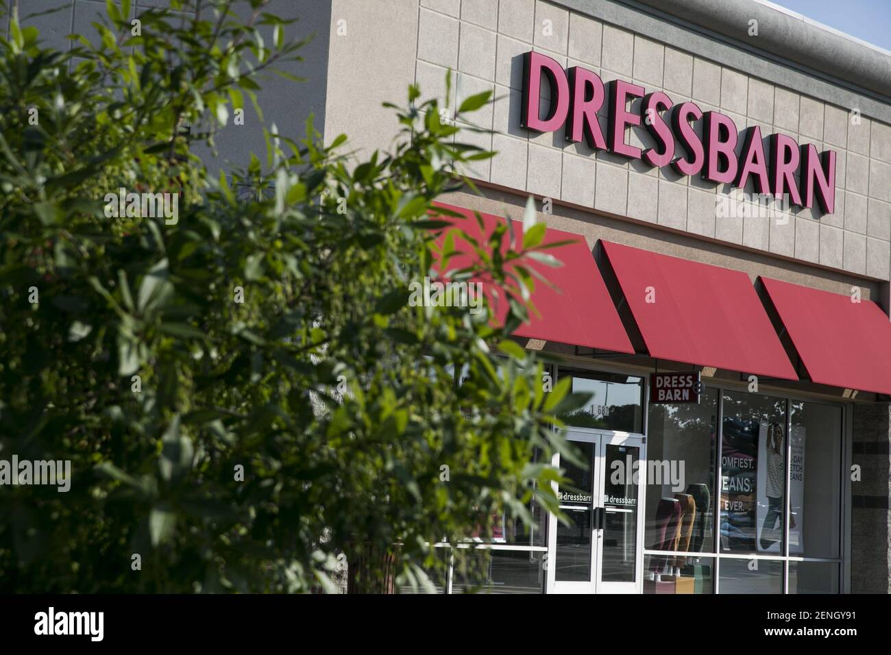 A logo sign outside of a Dressbarn retail store location in Hagerstown ...