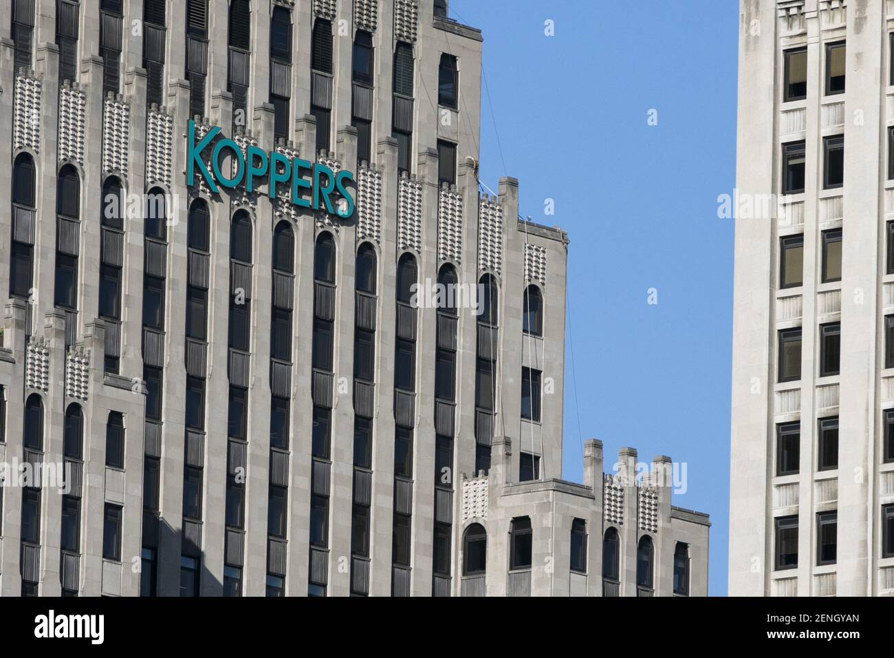 A logo sign outside of the headquarters of Koppers in Pittsburgh ...