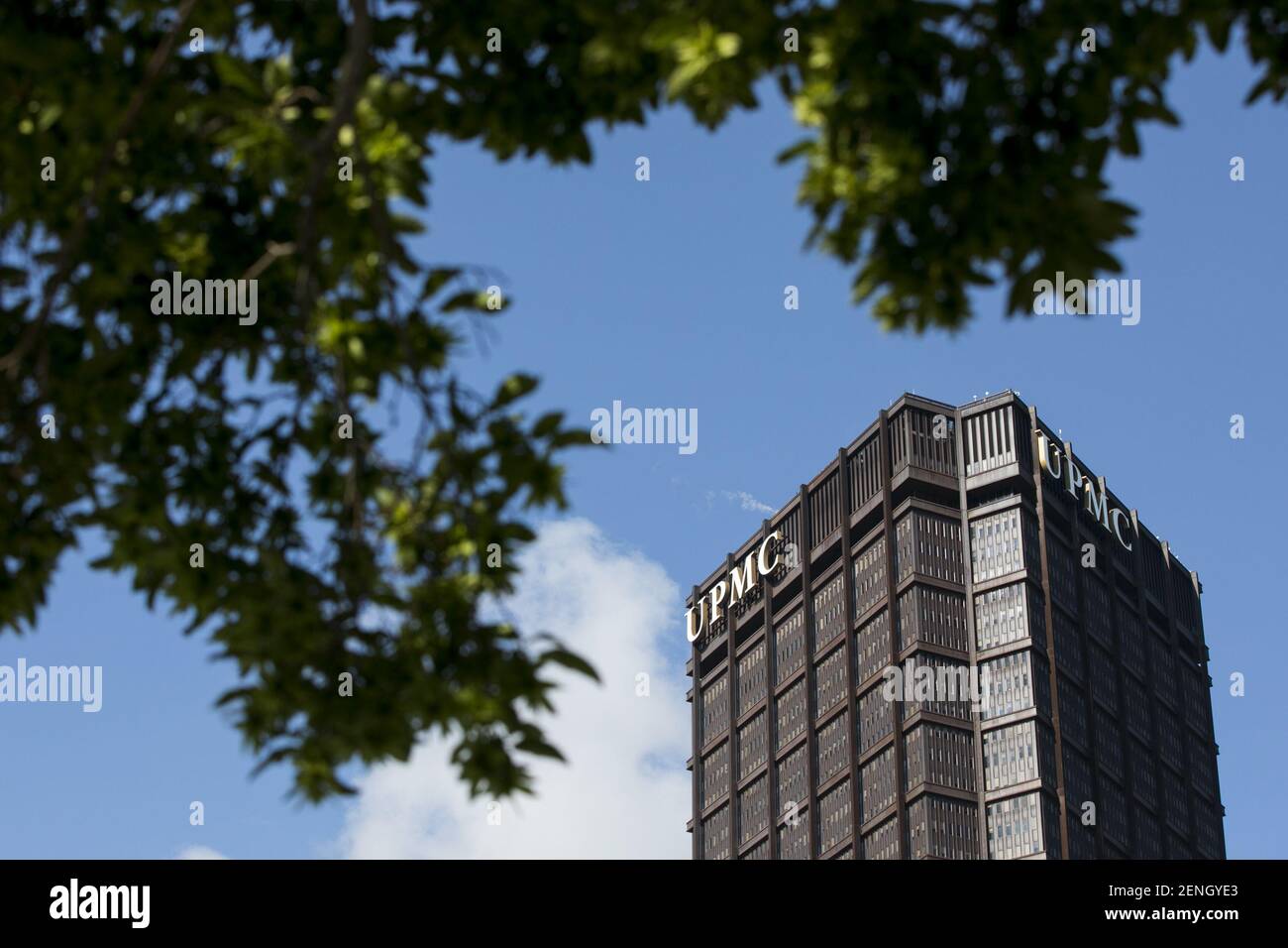 A University of Pittsburgh Medical Center (UPMC) logo sign outside of ...