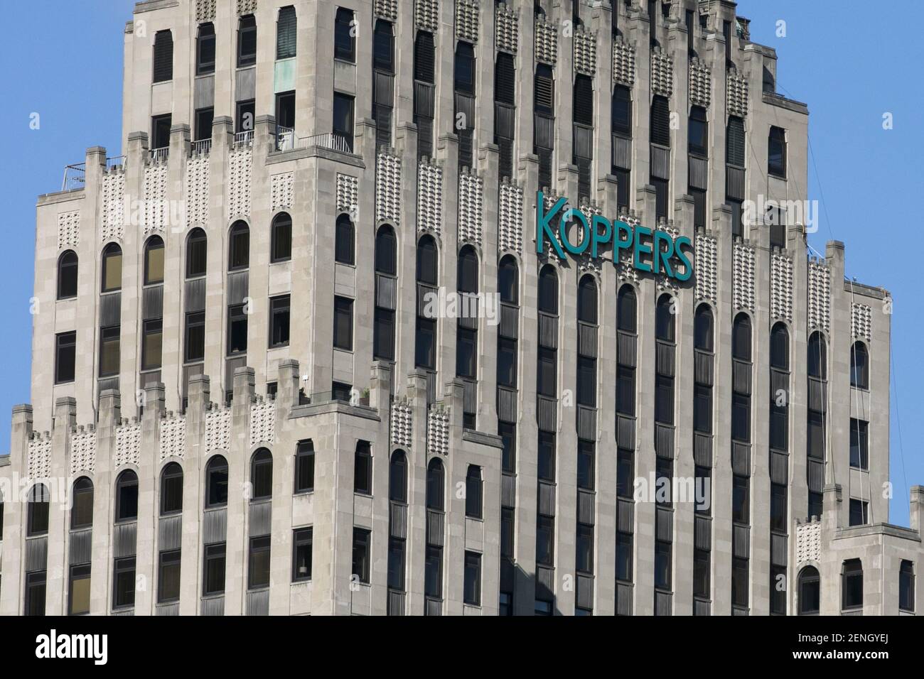A logo sign outside of the headquarters of Koppers in Pittsburgh ...