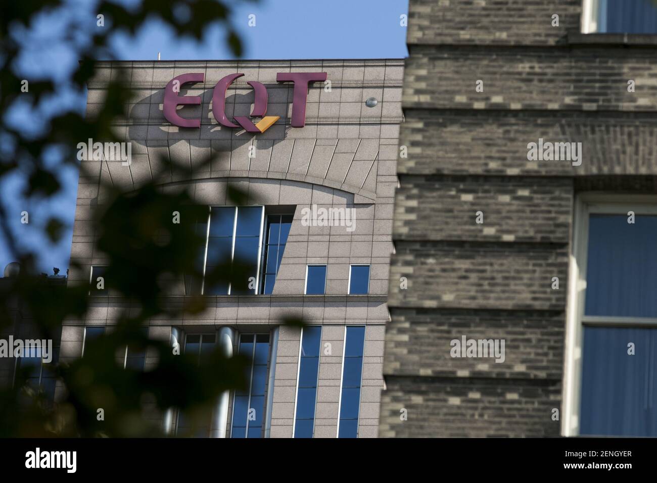 A logo sign outside of the headquarters of the EQT Corporation in ...