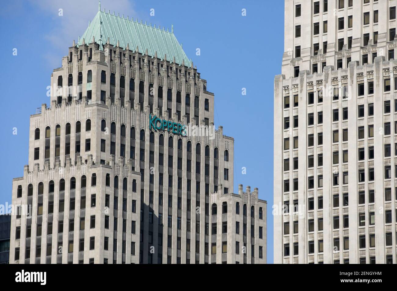 A logo sign outside of the headquarters of Koppers in Pittsburgh ...