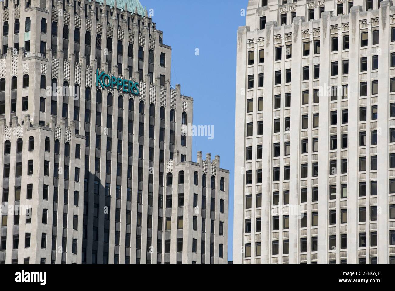 A logo sign outside of the headquarters of Koppers in Pittsburgh ...