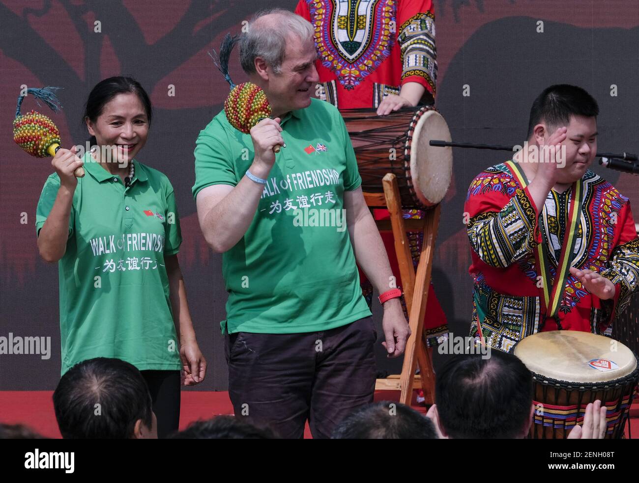Former British junior minister Michael Bates, top, and his wife, Li ...