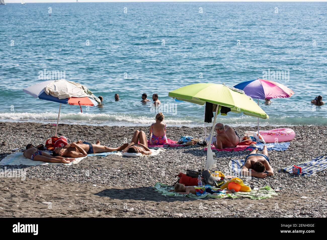 Many people used this sunny and hot day to enjoy the weather at the ...