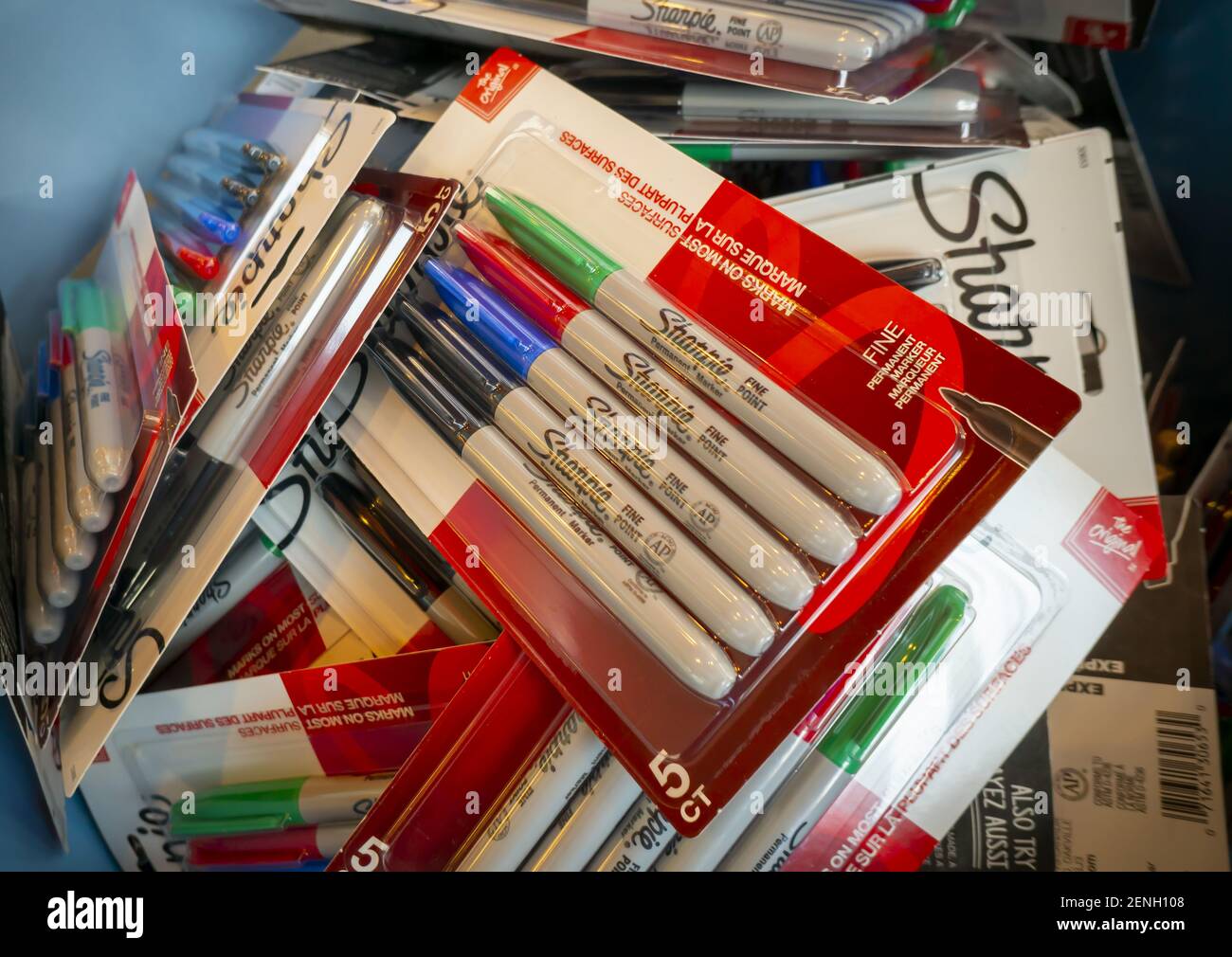 Packages of Newell BrandsÕ Sharpies are seen in the back to school ...