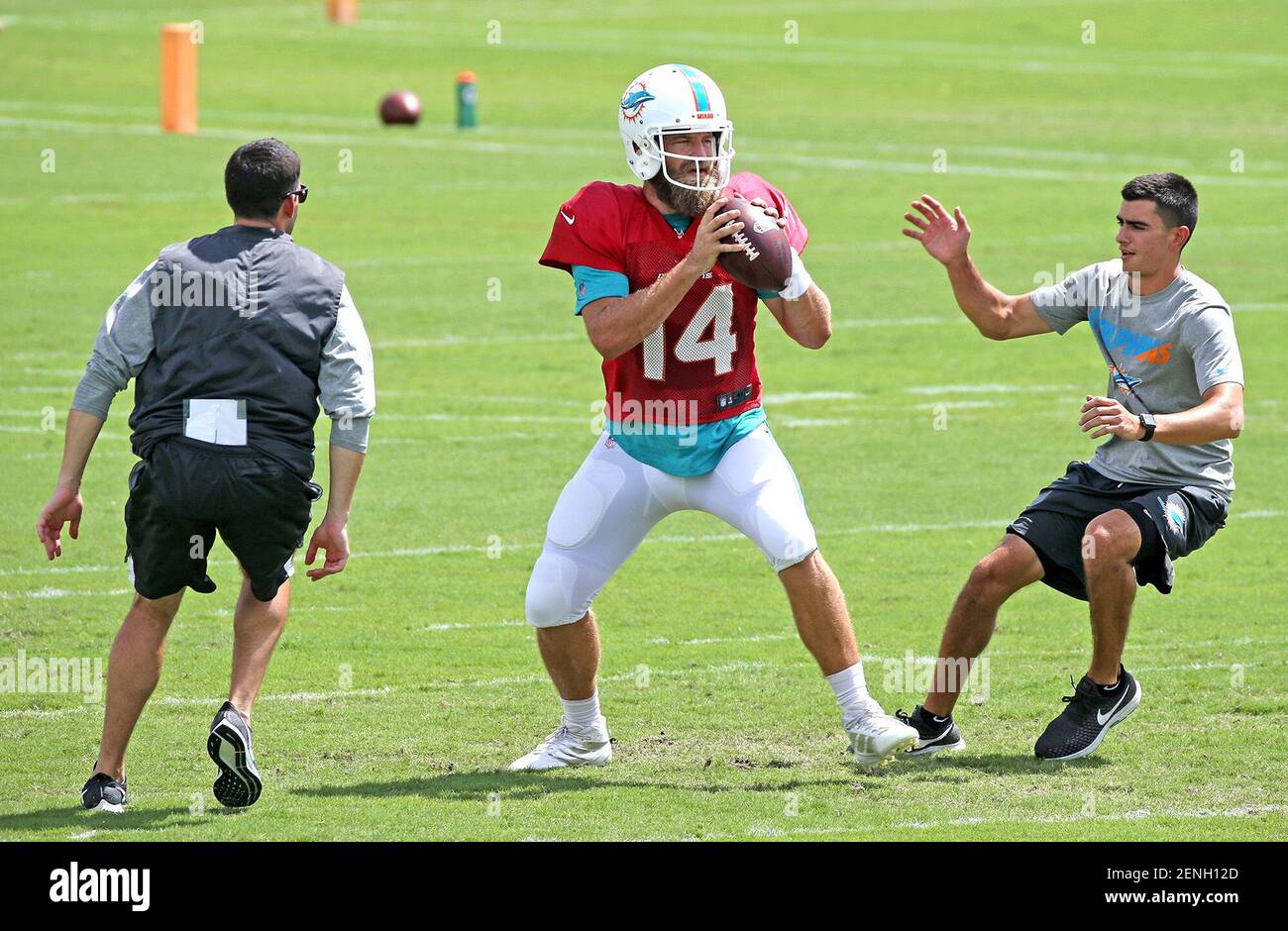 Miami Dolphins quarterback Ryan Fitzpatrick (14) during a drill at ...