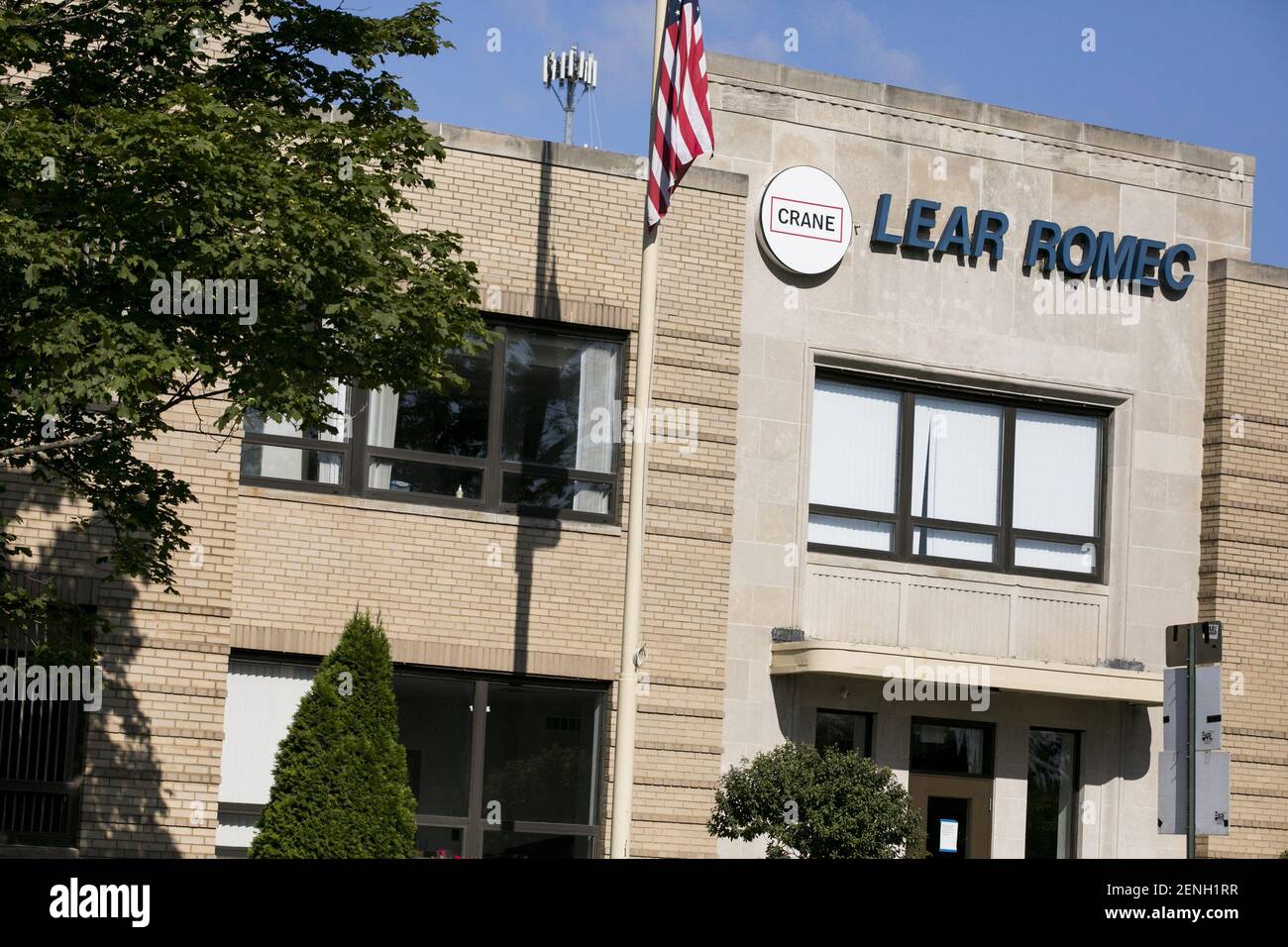 A logo sign outside of the headquarters Lear Romec, a subsidiary of The ...