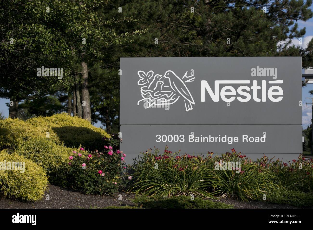 A logo sign outside of a facility occupied by Nestle in Solon, Ohio on ...