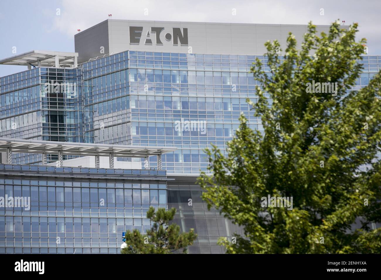 A logo sign outside of the operational headquarters of the Eaton ...