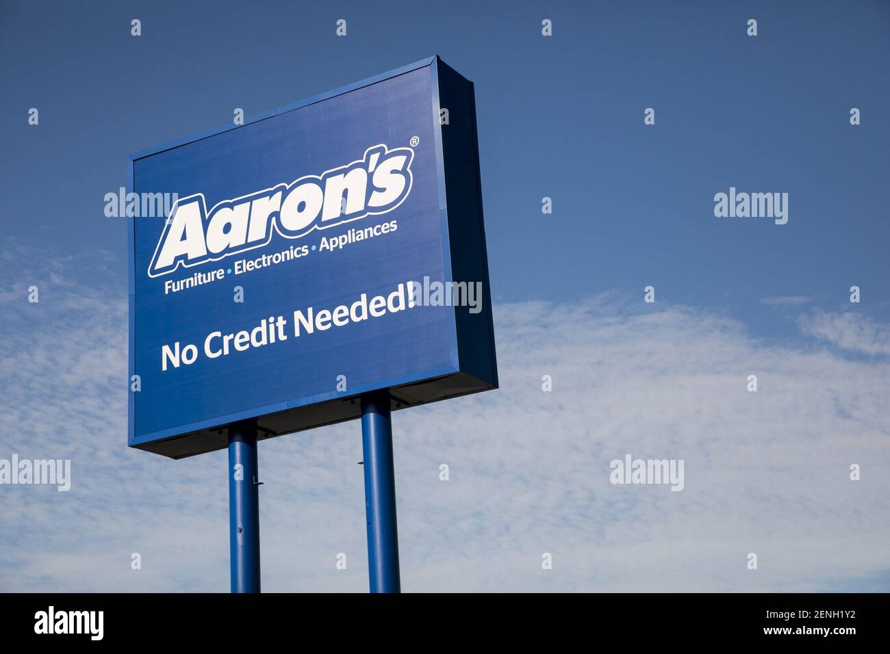 A logo sign outside of a Aaron's, Inc., retail store location in Elyria ...
