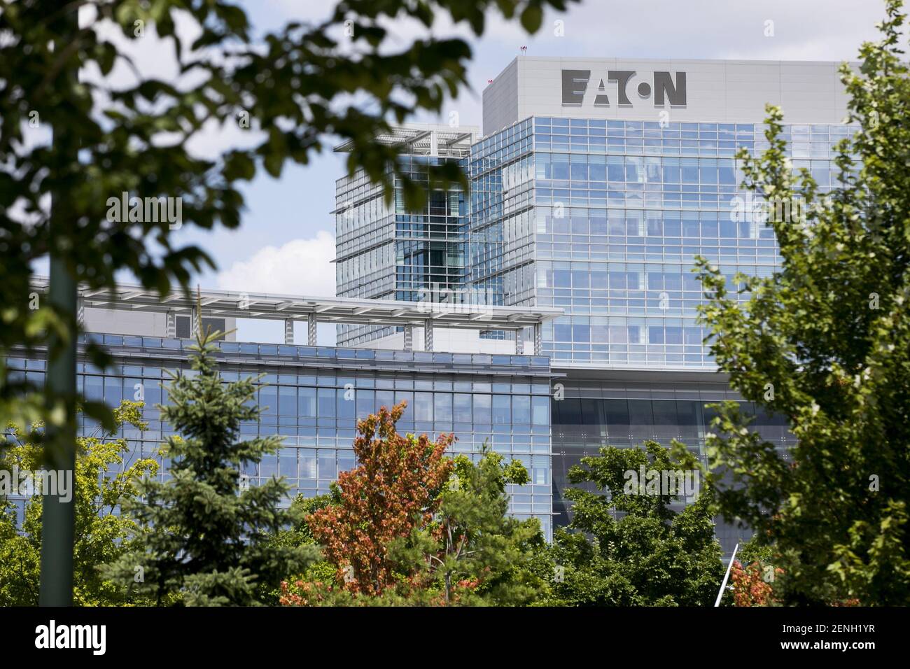 A logo sign outside of the operational headquarters of the Eaton ...