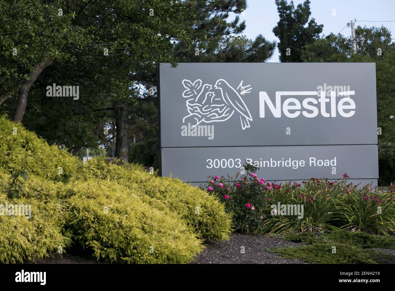 A logo sign outside of a facility occupied by Nestle in Solon, Ohio on ...