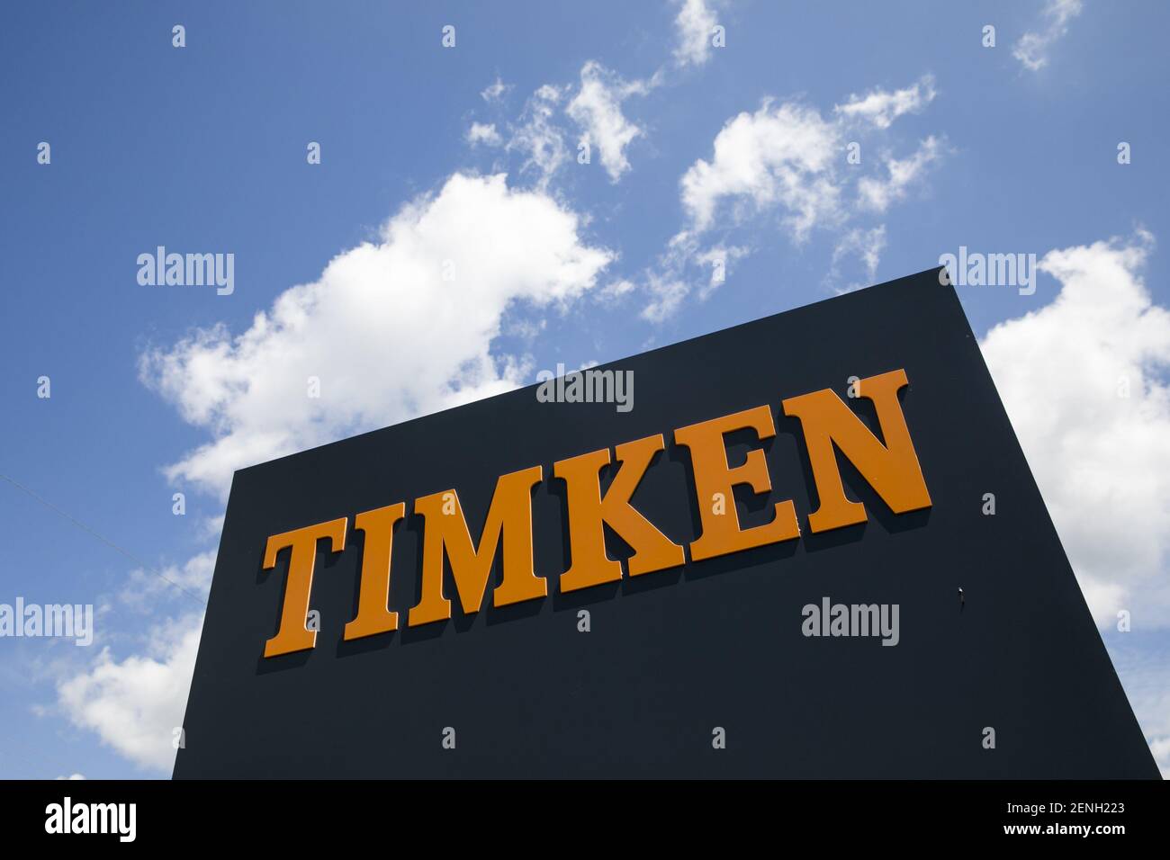 A logo sign outside of the headquarters of The Timken Company in North ...