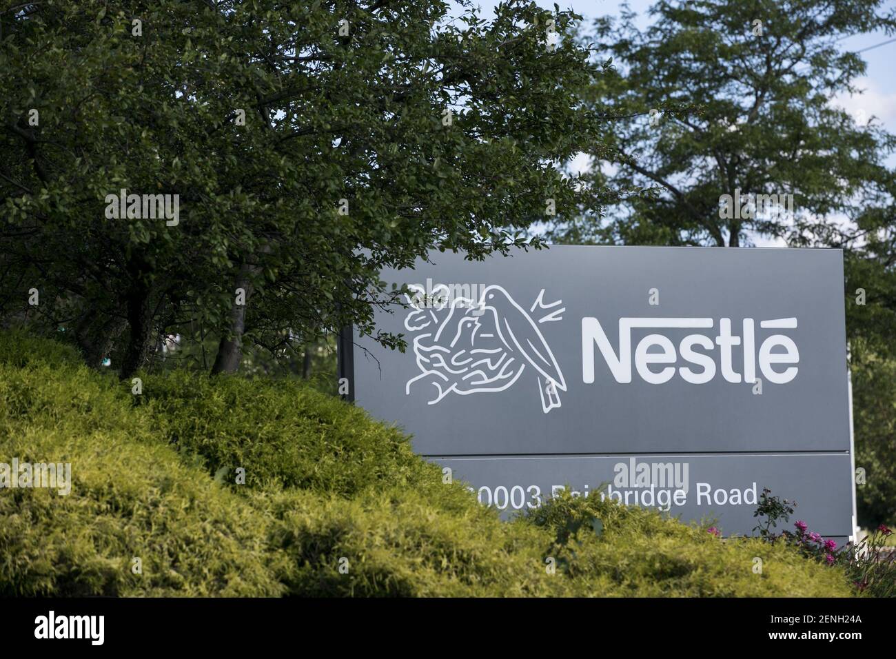 A logo sign outside of a facility occupied by Nestle in Solon, Ohio on ...