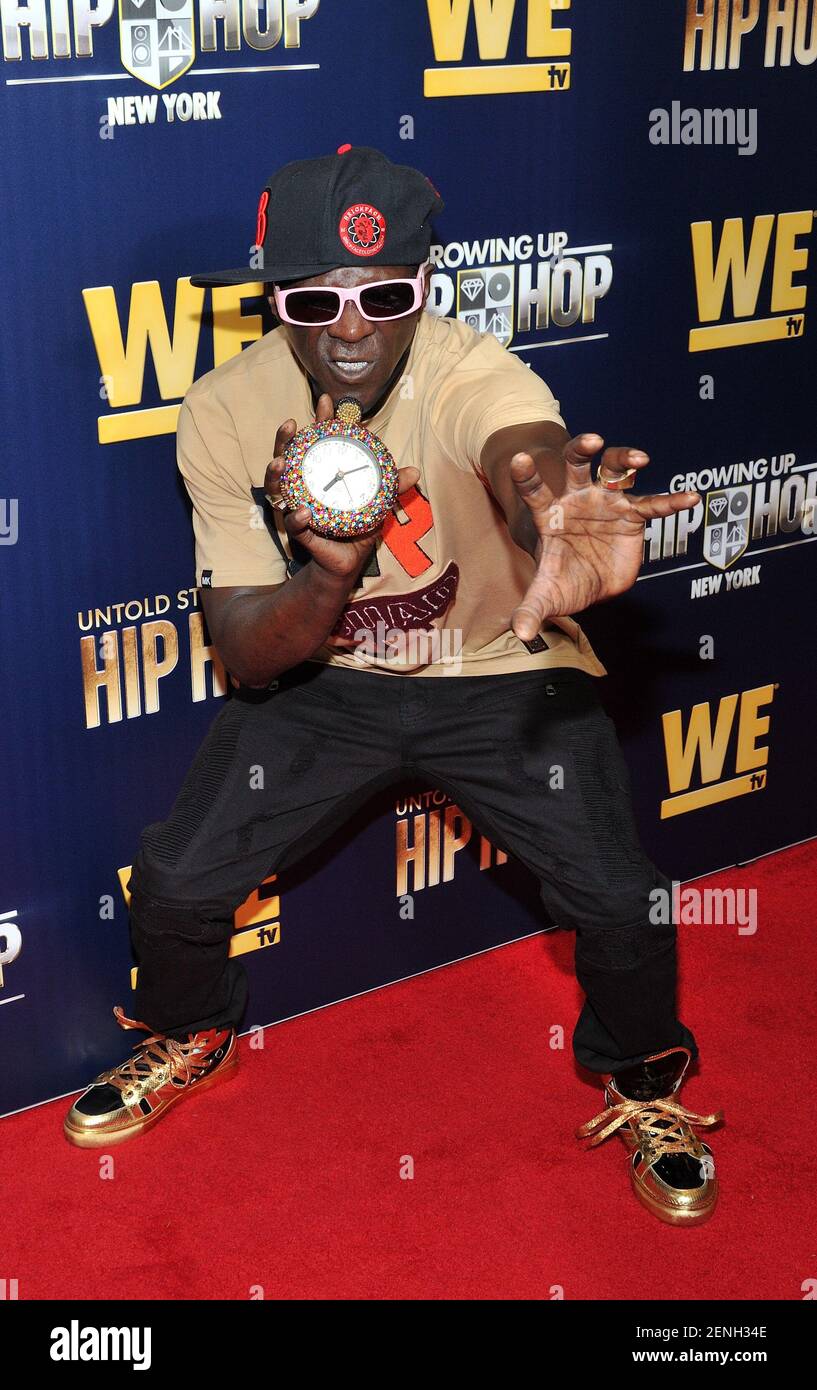 Flavor Flav attends the WE TV "Growing Up Hip Hop: New York" and ...