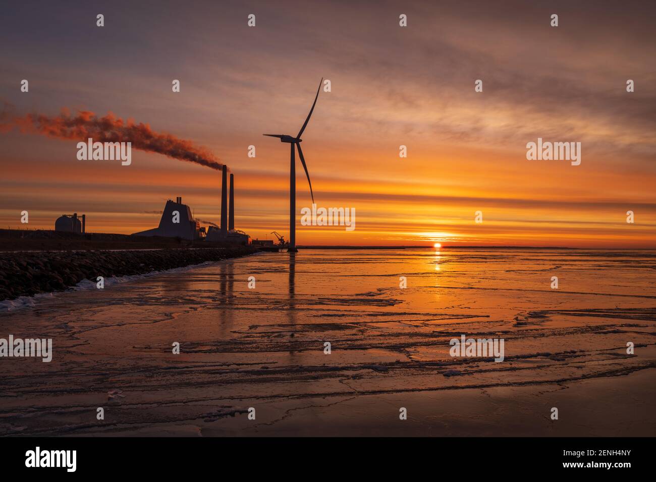Modern Windmill In Water
