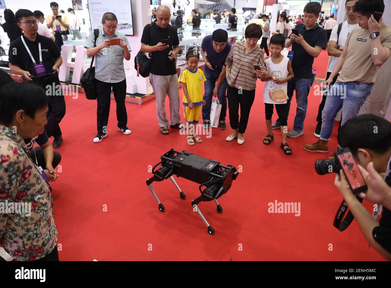 A four-legged robot dog called "Laikago" developed by Unitree is ...