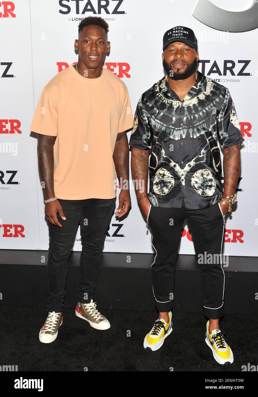 NY Giants players Wayne Gallman and Antoine Bethea attend the final ...