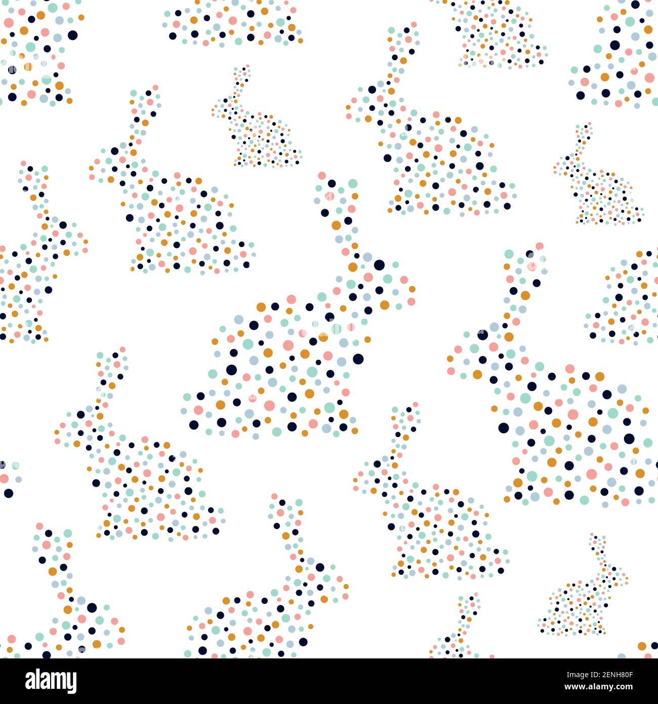 Seamless pattern with hares. Graphic design for paper, textile print ...