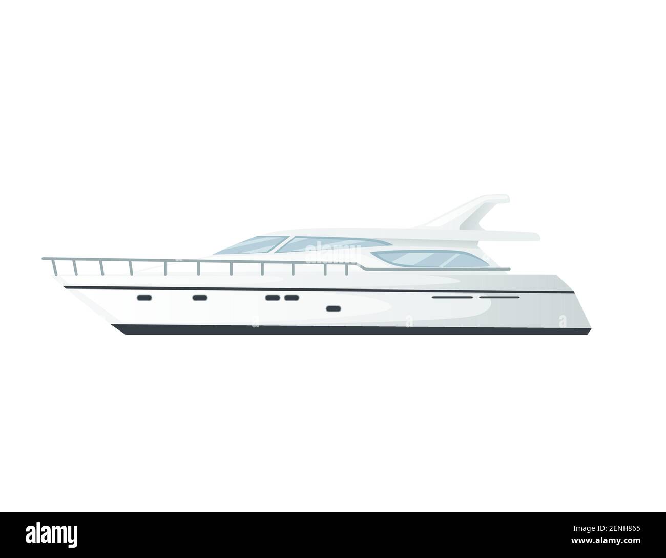 Modern motor yacht boat vector illustration on white background Stock ...