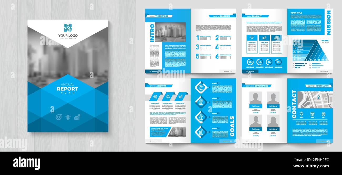 Corporate Annual Report with a cover. Brochure, Folder, Presentation ...