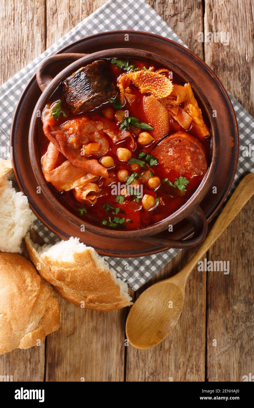 Madrid Style Tripe Recipe Callos Madrilenos closeup in the plate on the ...