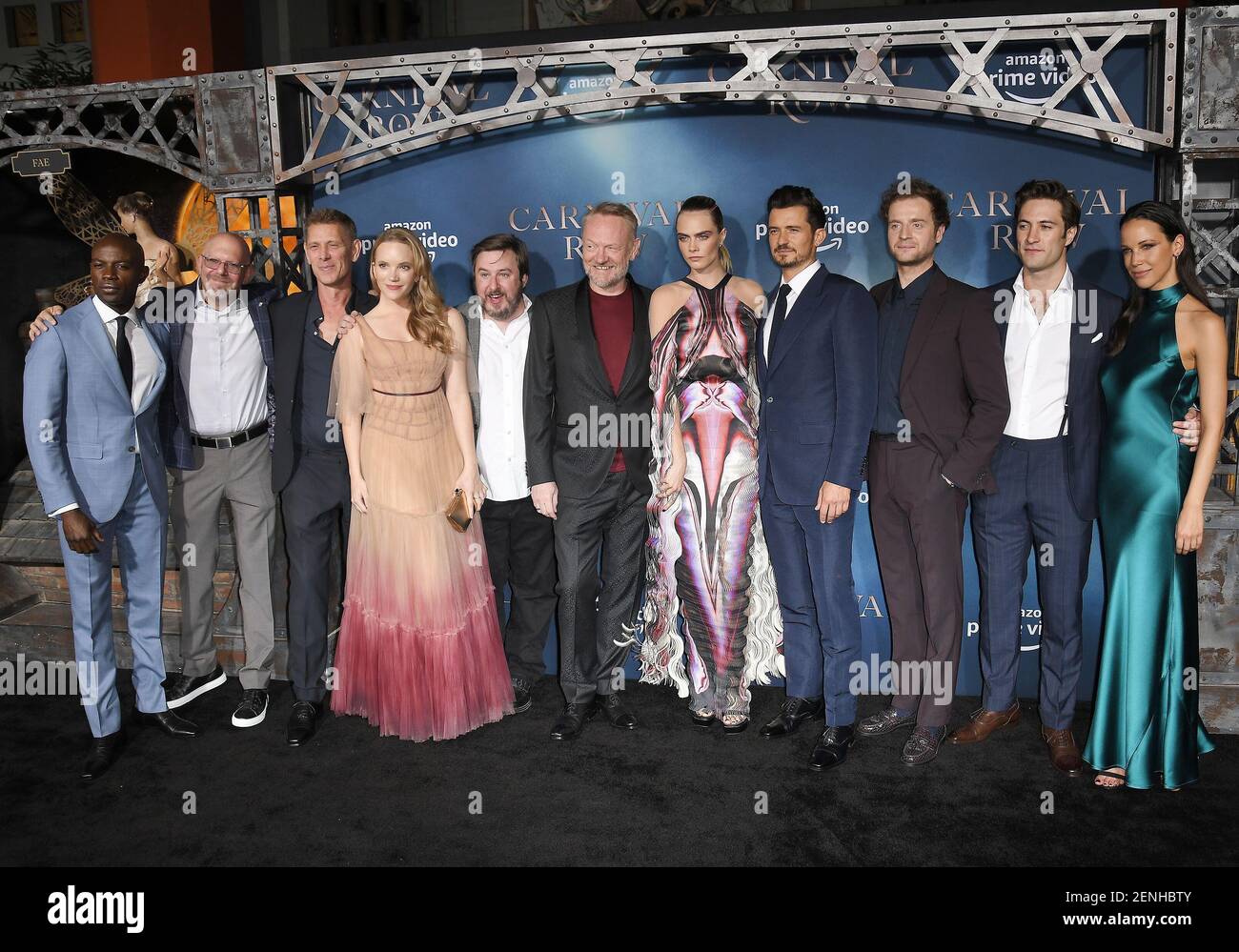 (L-R) CARNIVAL ROW Cast - David Gyasi, Marc Guggenheim, Jamie Harris ...