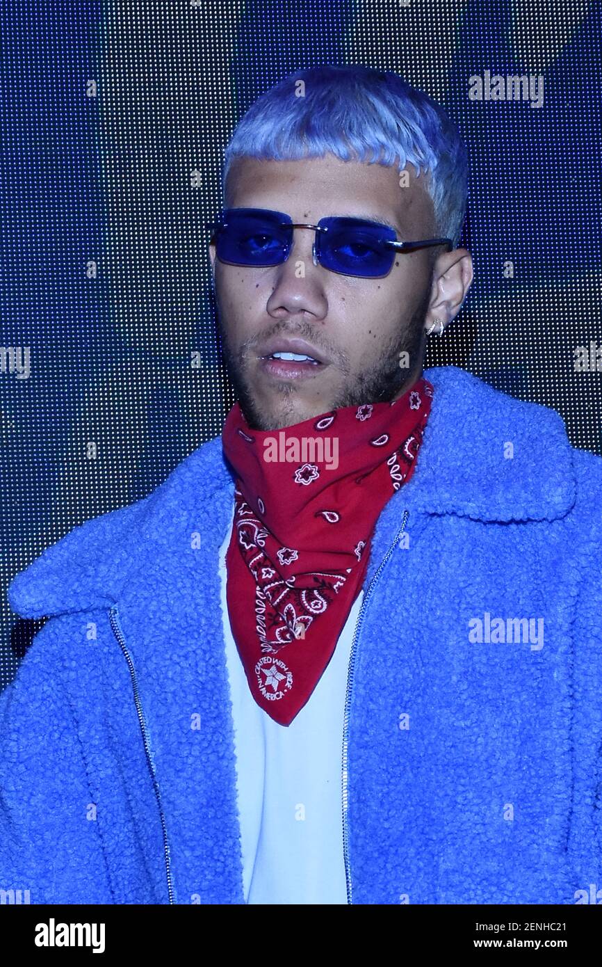 Puerto Rican singer of Reggaeton Jhay Cortez poses for photos to ...